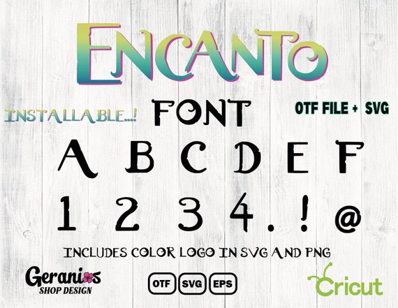 Encanto Font OTF Encanto Font SVG Font Installable Instant | Etsy Ireland