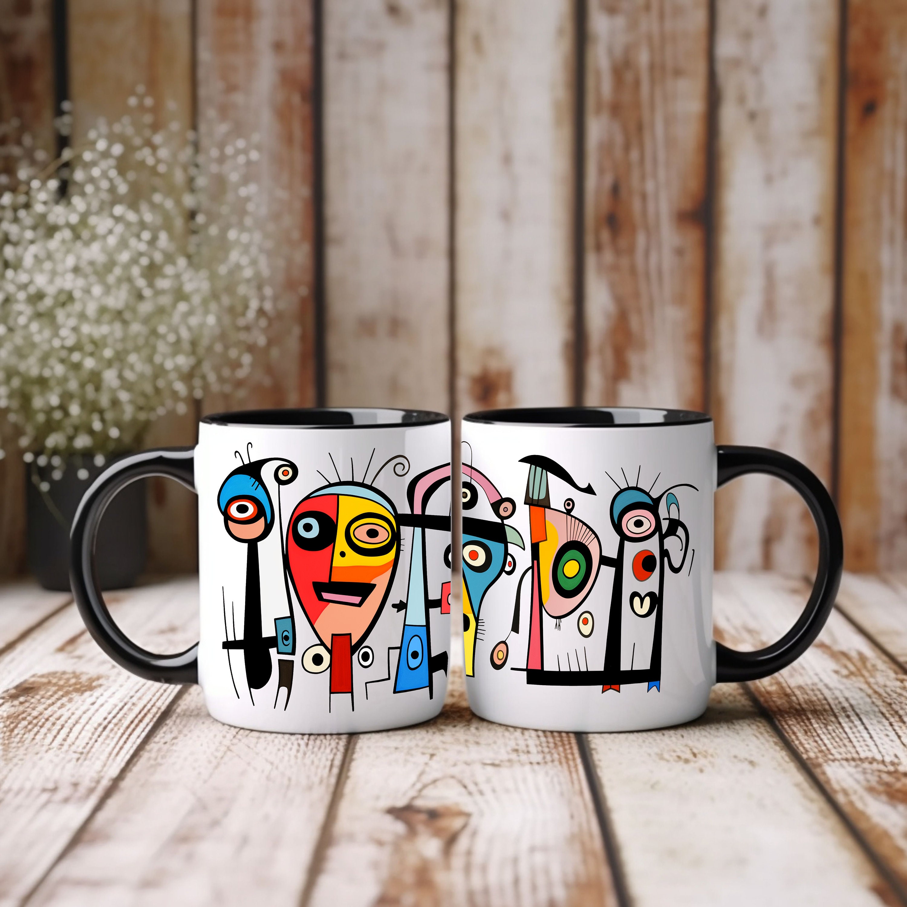Picasso Inspired Coffee Mug, Artistic Cubist Cup, Pablo Picasso Cup ...
