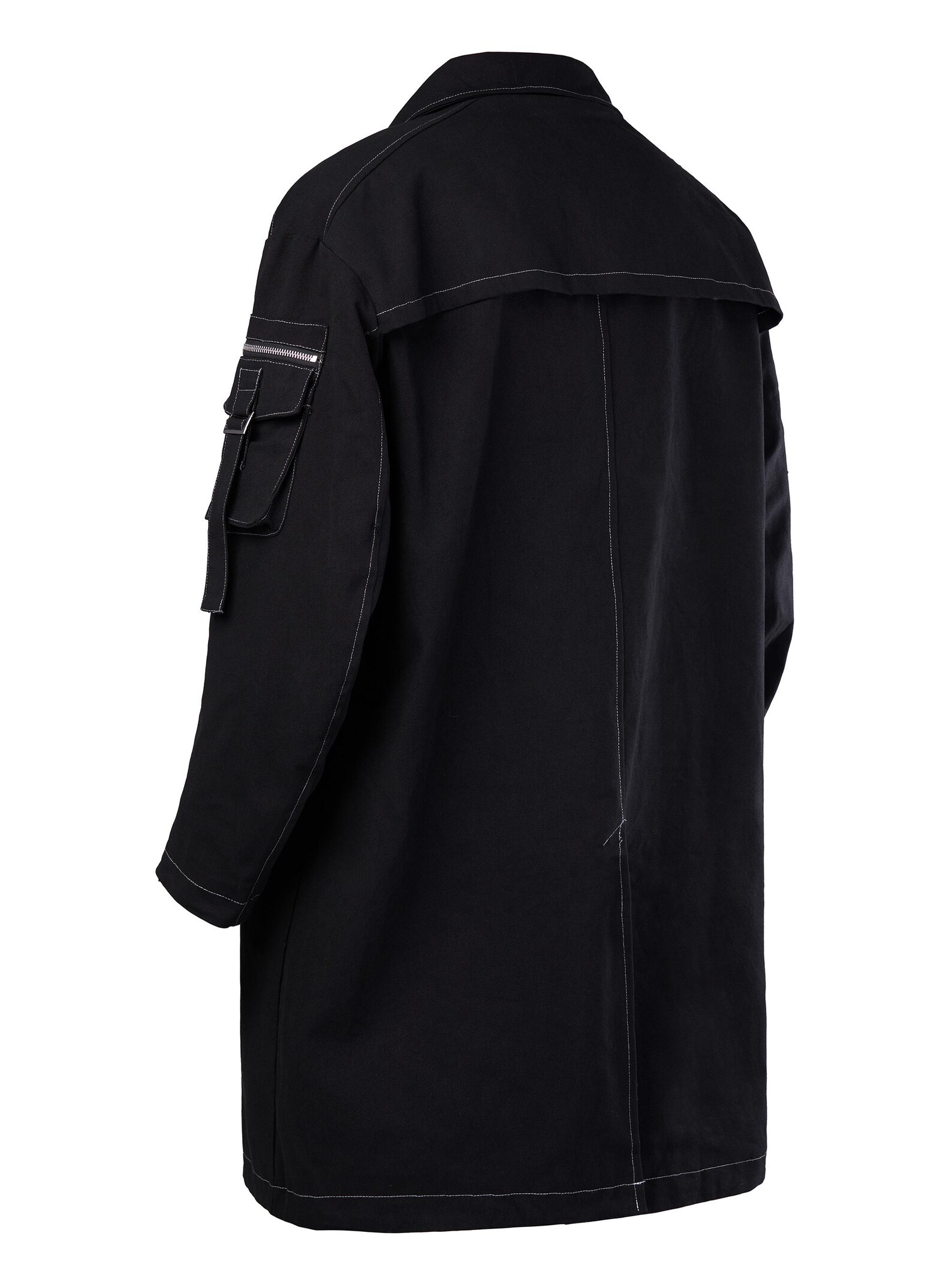 MFCT J34 Black Denim Canvas Long Trench Coat Jacket - Etsy