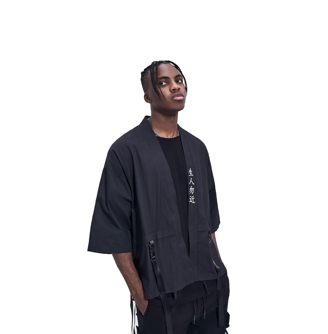 MFCT Japanese Samurai No Stranger Black Kimono Shirt - Etsy