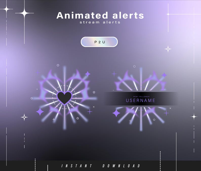 6x Animated Alerts - Animated Alerts for Twitch - Aesthetic Alerts ...