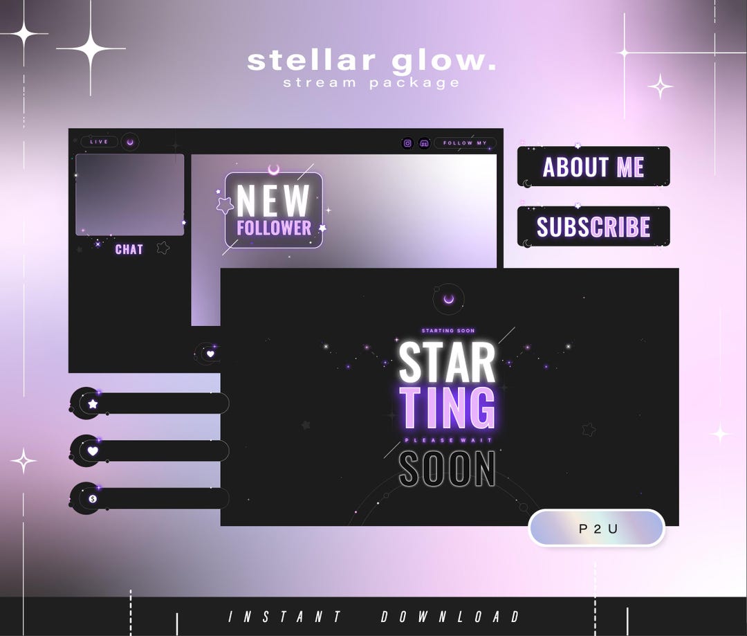 Stellar Glow - Twitch Pack - Animated Stream Pack - Streaming Scenes ...