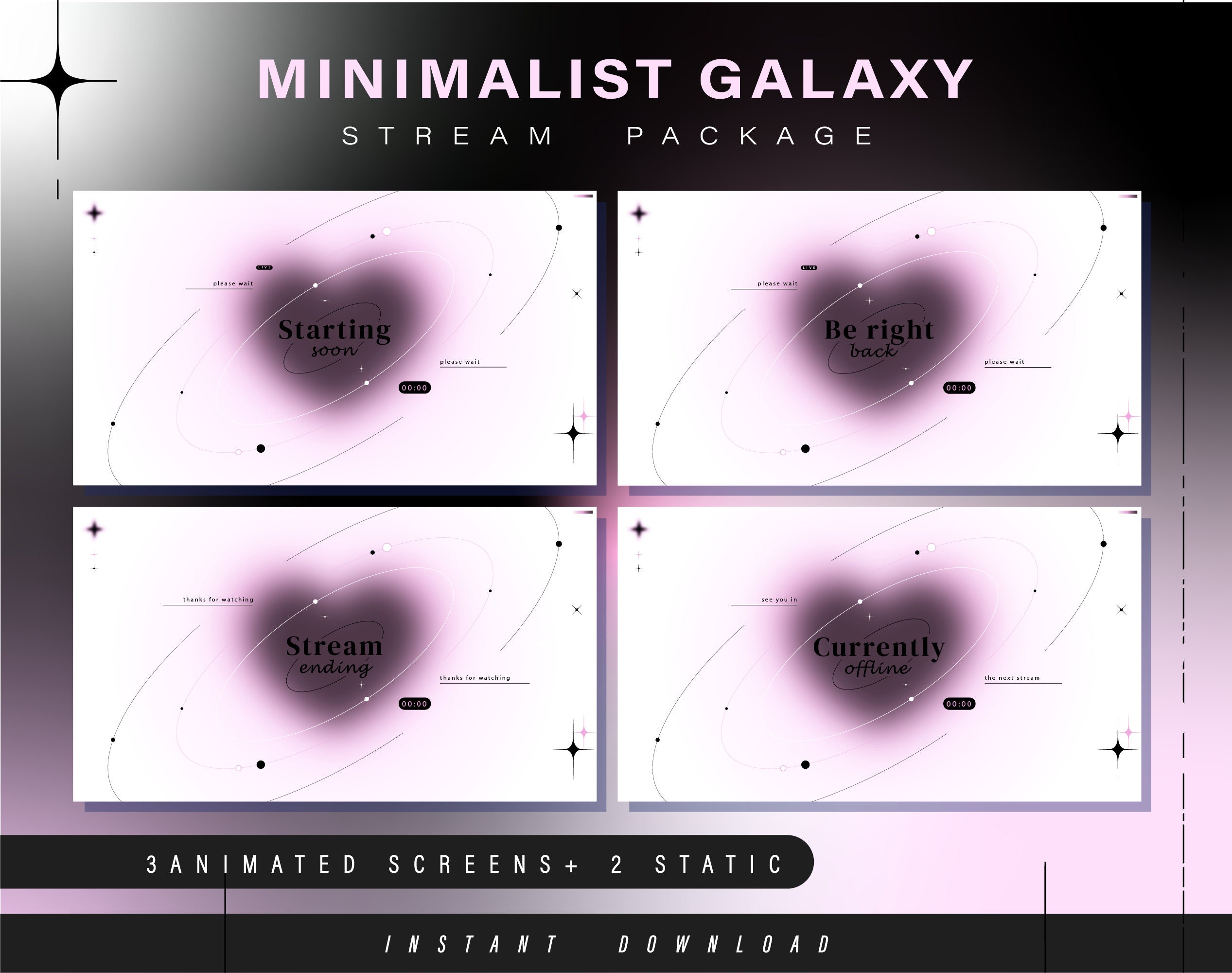 Minimal Twitch Pack - Animated Minimal Stream Pack - Stream Twitch ...