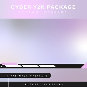 Cyber Y2k Twitch Pack - Animated Minimal Stream Pack - Streaming Scenes ...