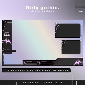Girly Gothic - Twitch Pack - Animated Stream Pack - Streaming Scenes ...