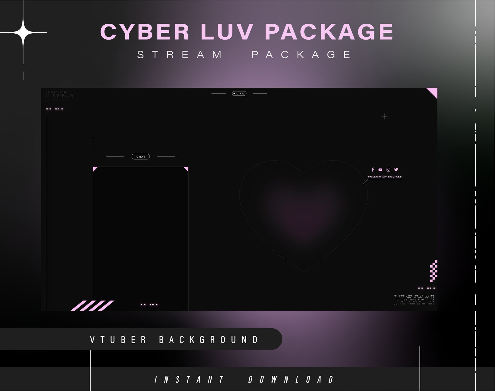 Cyber y2k Twitch Pack Animated Minimal Stream Pack Streaming Scenes ...