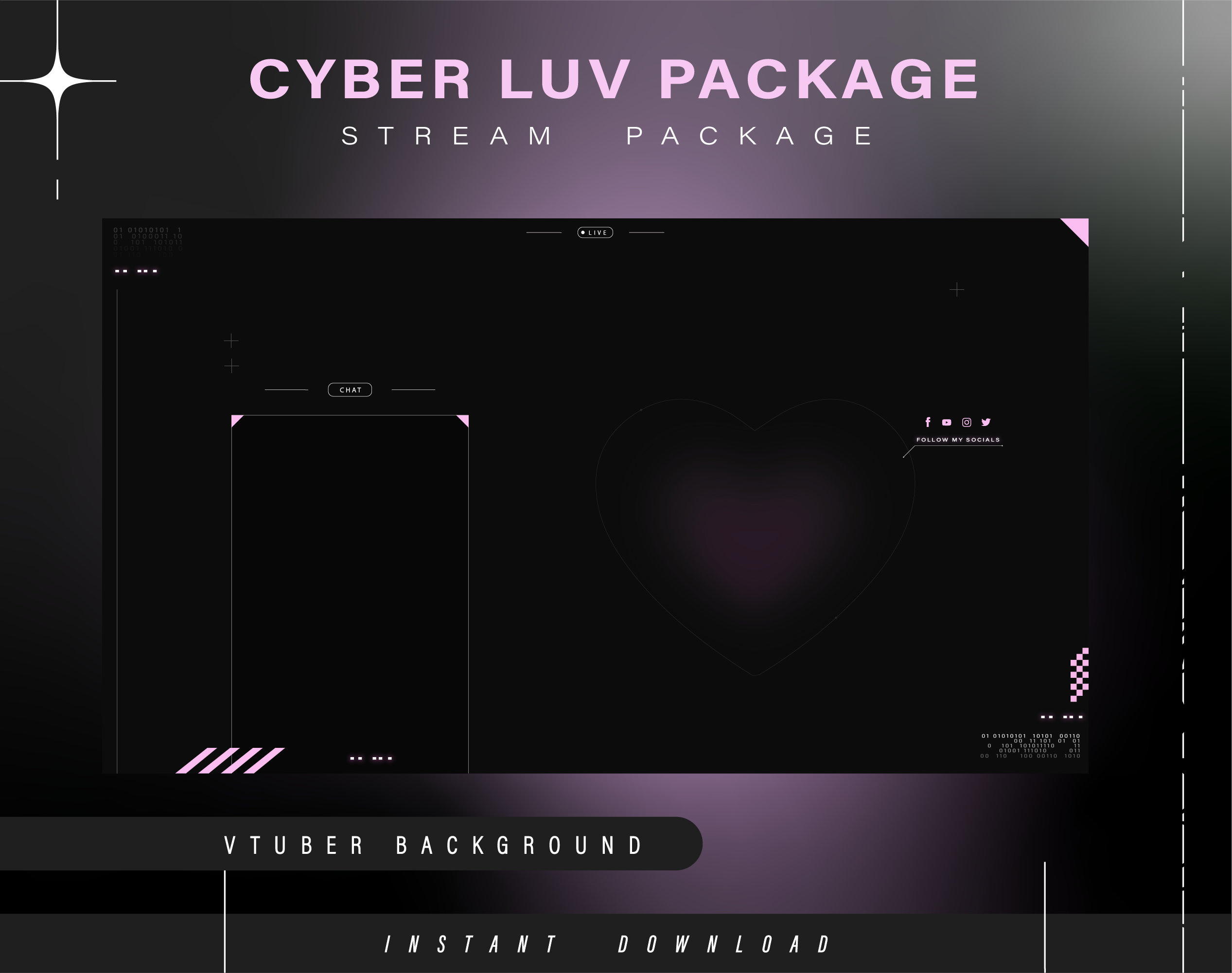 Cyber Y2k Twitch Pack - Animated Minimal Stream Pack - Streaming Scenes ...