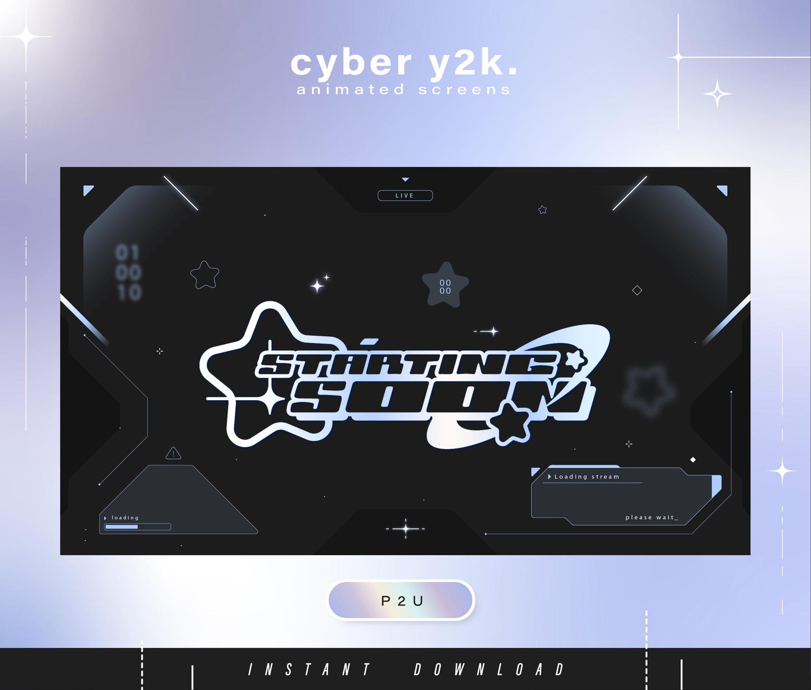 Cyber Y2k - Animated Screens - Animated Scenes for Twitch - Aesthetic ...