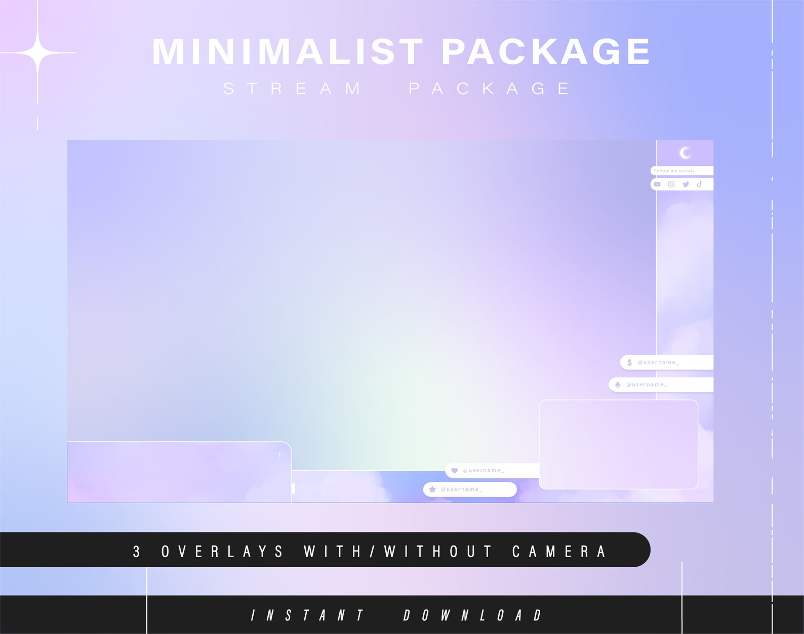 Minimal Twitch Pack Animated Minimal Stream Pack Streaming Scenes ...