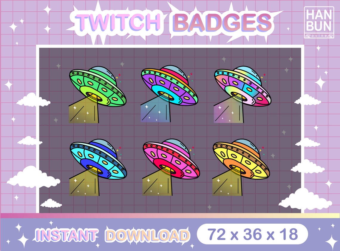 Cute Ufo Badges / Alien Twitch Sub Badges / Stream/ Bit - Etsy