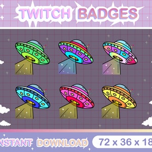 Cute Ufo Badges / Alien Twitch Sub Badges / Stream/ Bit | Etsy
