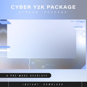 Cyber Y2k Twitch Pack - Animated Minimal Stream Pack - Streaming Scenes ...
