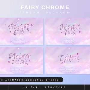 Fairy Chrome - Stream Package - Streaming Scenes - Twitch Overlay - Animated Screens - Twitch ...