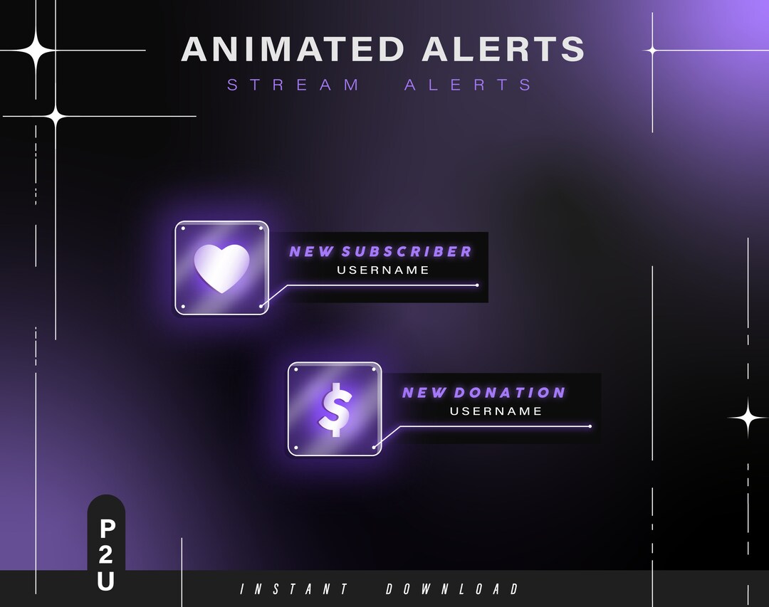 6x Animated Cyber Alerts - Animated Alerts for Twitch - Aesthetic ...