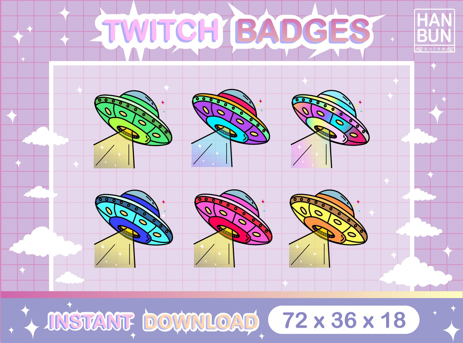 Cute Ufo Badges / Alien Twitch Sub Badges / Stream/ Bit - Etsy