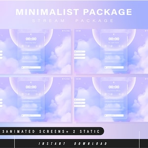 Minimal Twitch Pack - Animated Minimal Stream Pack - Streaming Scenes ...