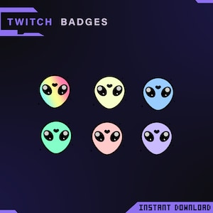 Cute Alien Badges /twitch Sub Badges / Aesthetic /kawaii/ Bit - Etsy