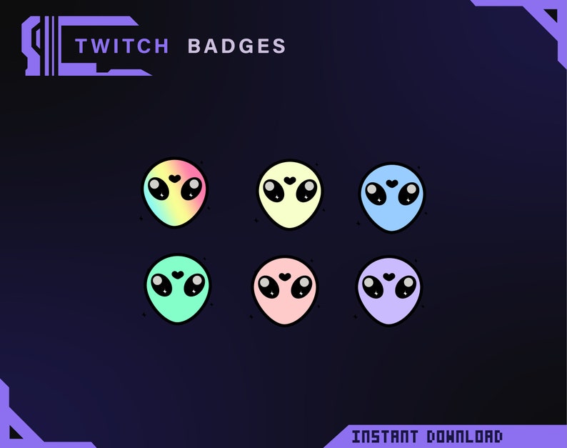 Cute Alien Badges /twitch Sub Badges / Aesthetic /kawaii/ Bit - Etsy