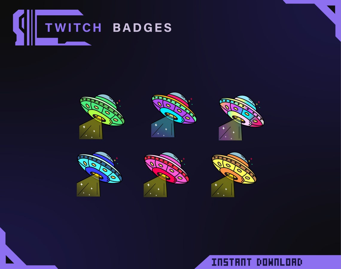 Cute Ufo Badges / Alien Twitch Sub Badges / Stream/ Bit Badges ...