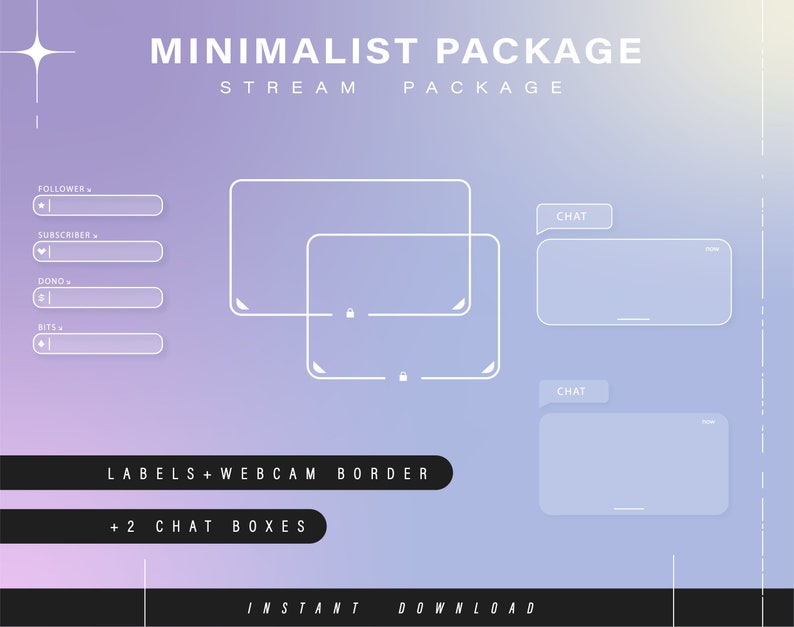 Minimal Twitch Pack - Animated Minimal Stream Pack - Streaming Scenes ...