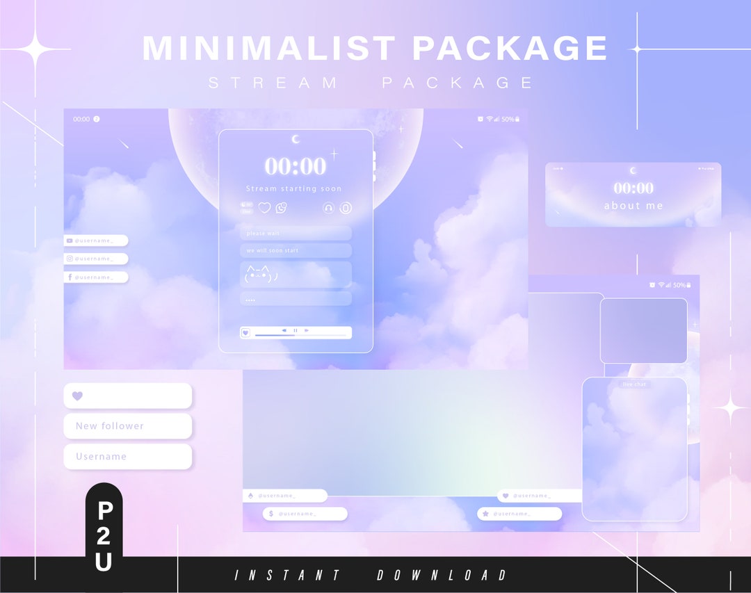 Minimal Twitch Pack - Animated Minimal Stream Pack - Streaming Scenes ...