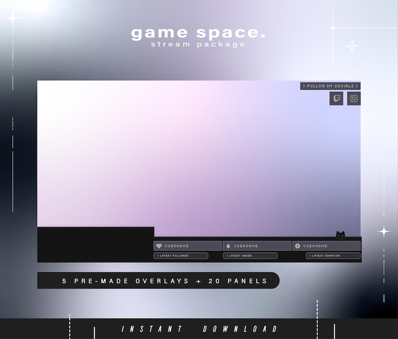 Game Space - Twitch Pack - Animated Stream Pack - Streaming Scenes ...