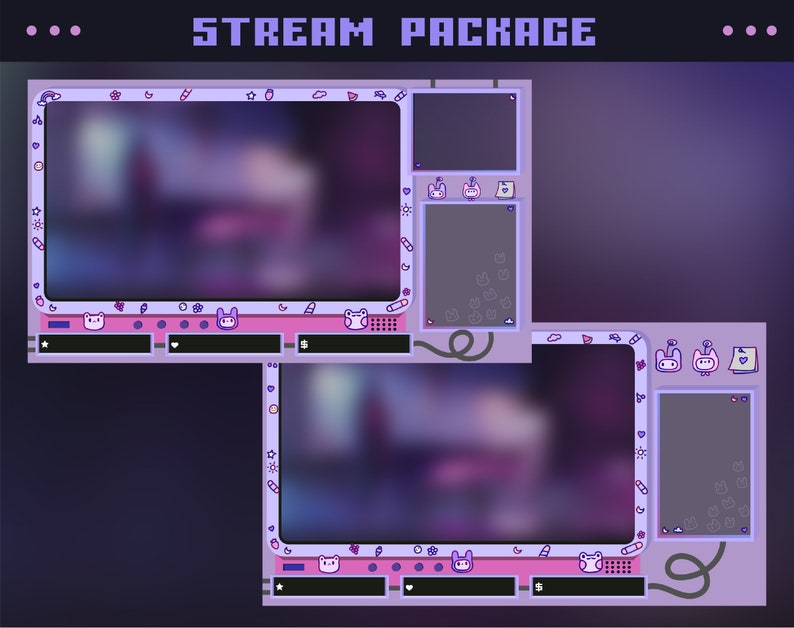 Stream Overlay Package / Theme Overlay Kawaii / Twitch Overlay - Etsy