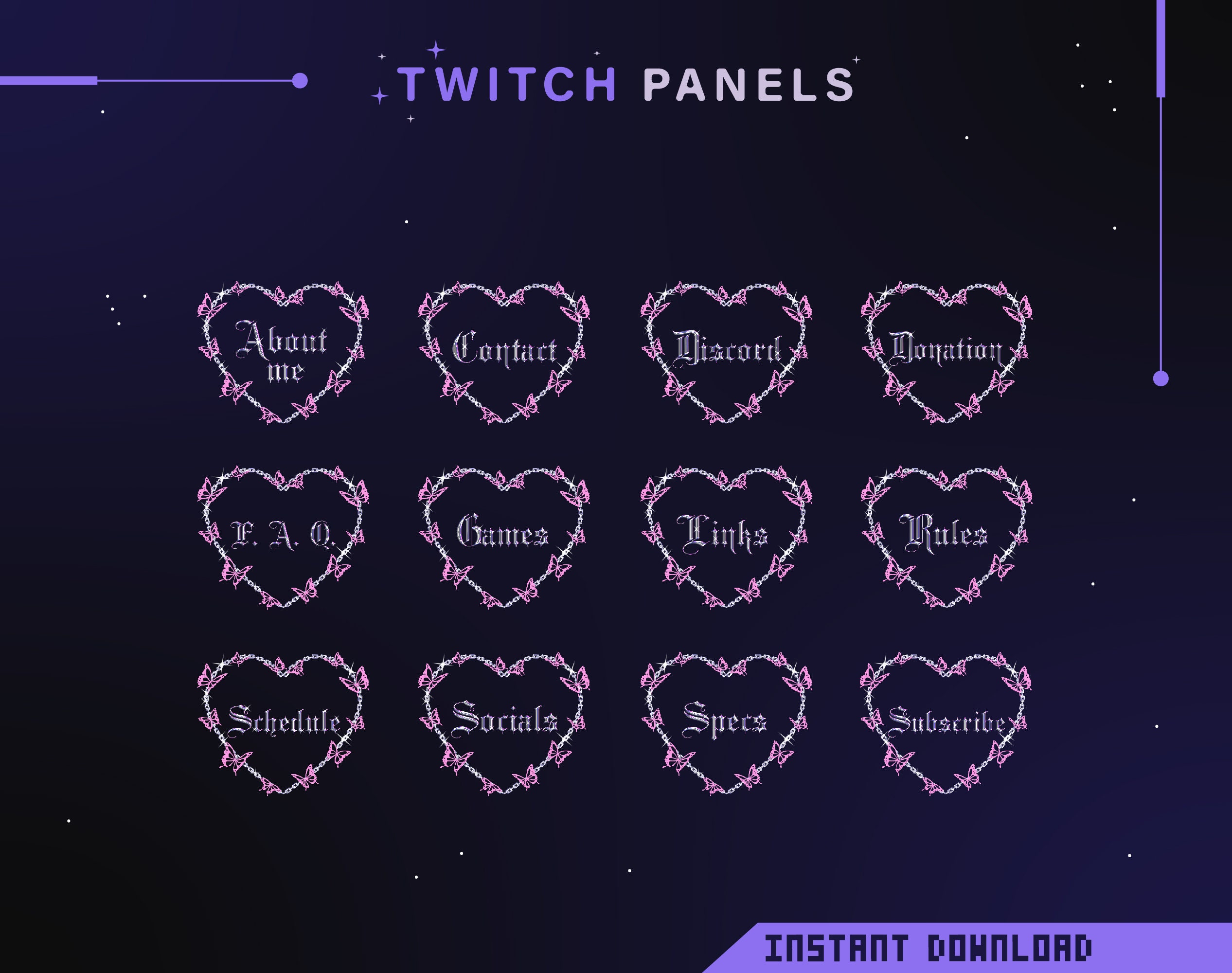 Stream Panels / Twitch Panels / Gothic Panels / Dark Panels / - Etsy