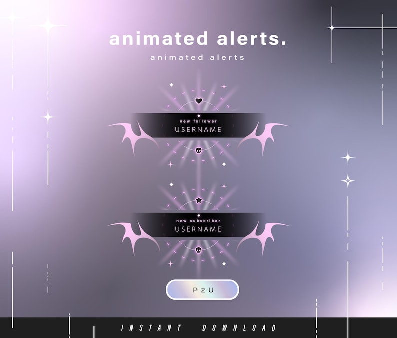 6x Animated Alerts - Animated Alerts for Twitch - Aesthetic Alerts ...