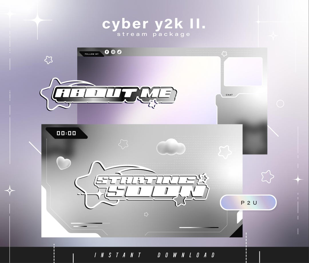 Cyber Y2k II - Twitch Pack - Animated Stream Pack - Streaming Scenes ...