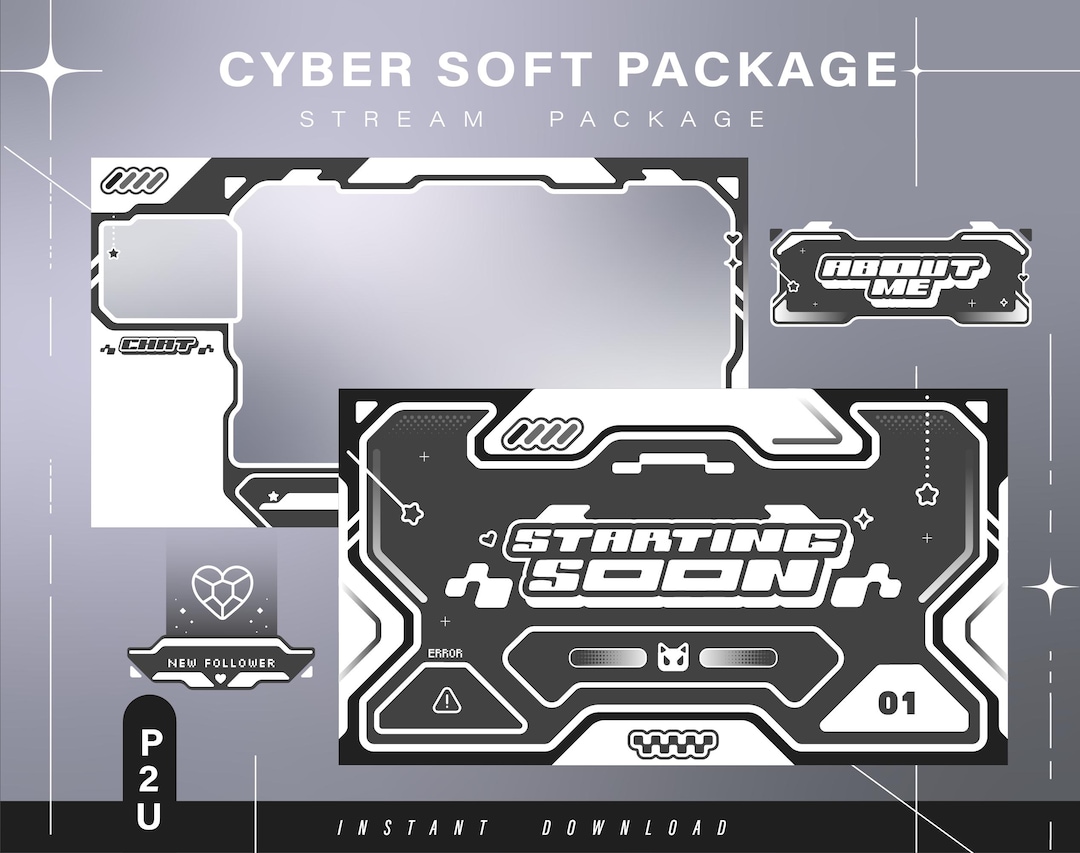 Cyber Soft Twitch Pack Animated Stream Pack Streaming Scenes Twitch ...