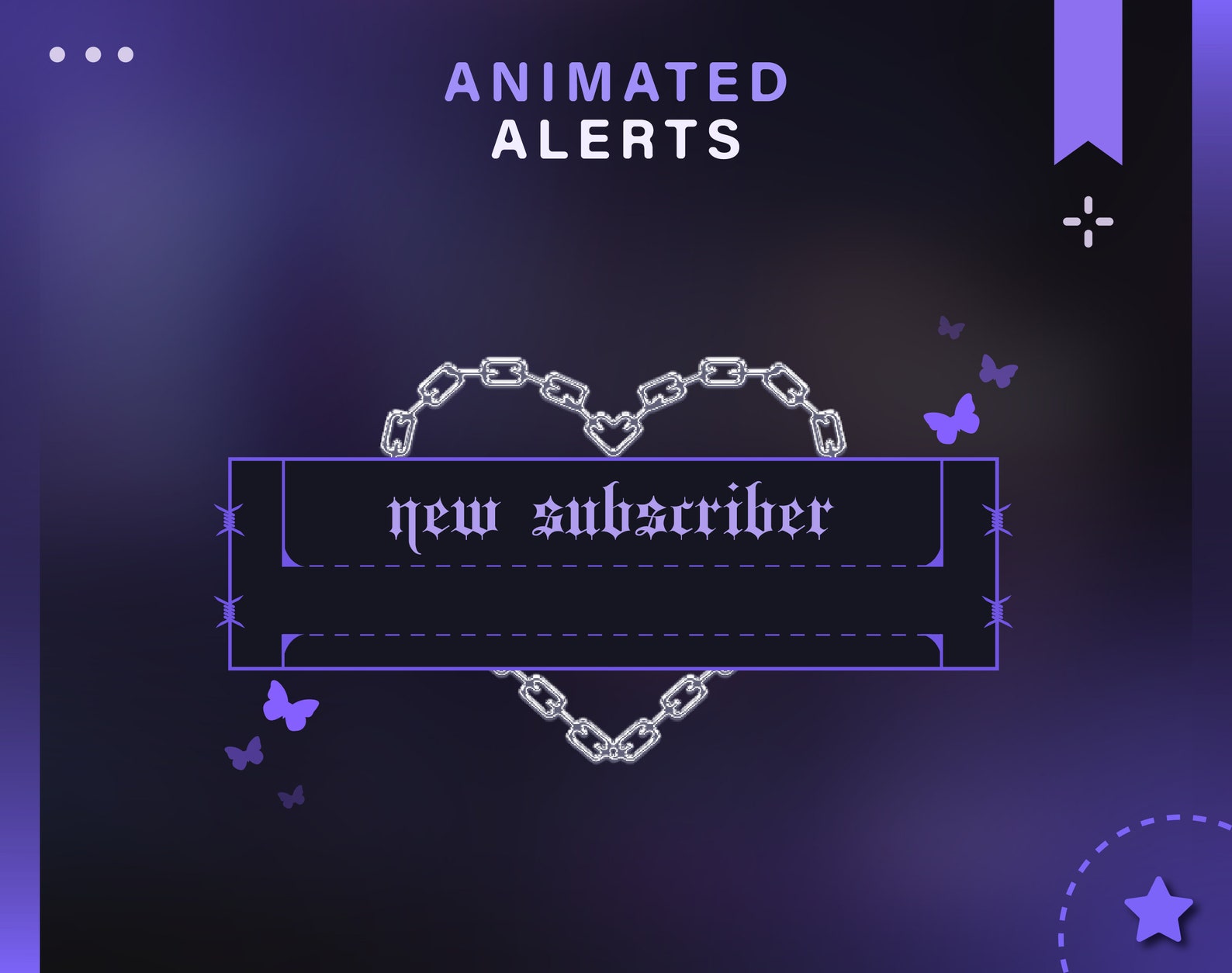 6x Animated Alerts Gothic Alerts Animated Alerts for Twitch Aesthetic ...
