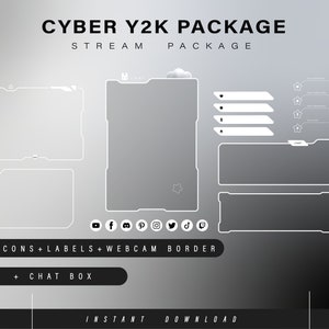 Bunny Cyber Y2k Twitch Pack Animated Stream Pack Streaming Scenes ...