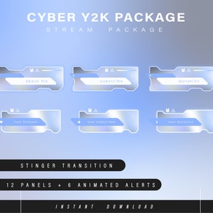 Cyber Y2k Twitch Pack - Animated Minimal Stream Pack - Streaming Scenes ...