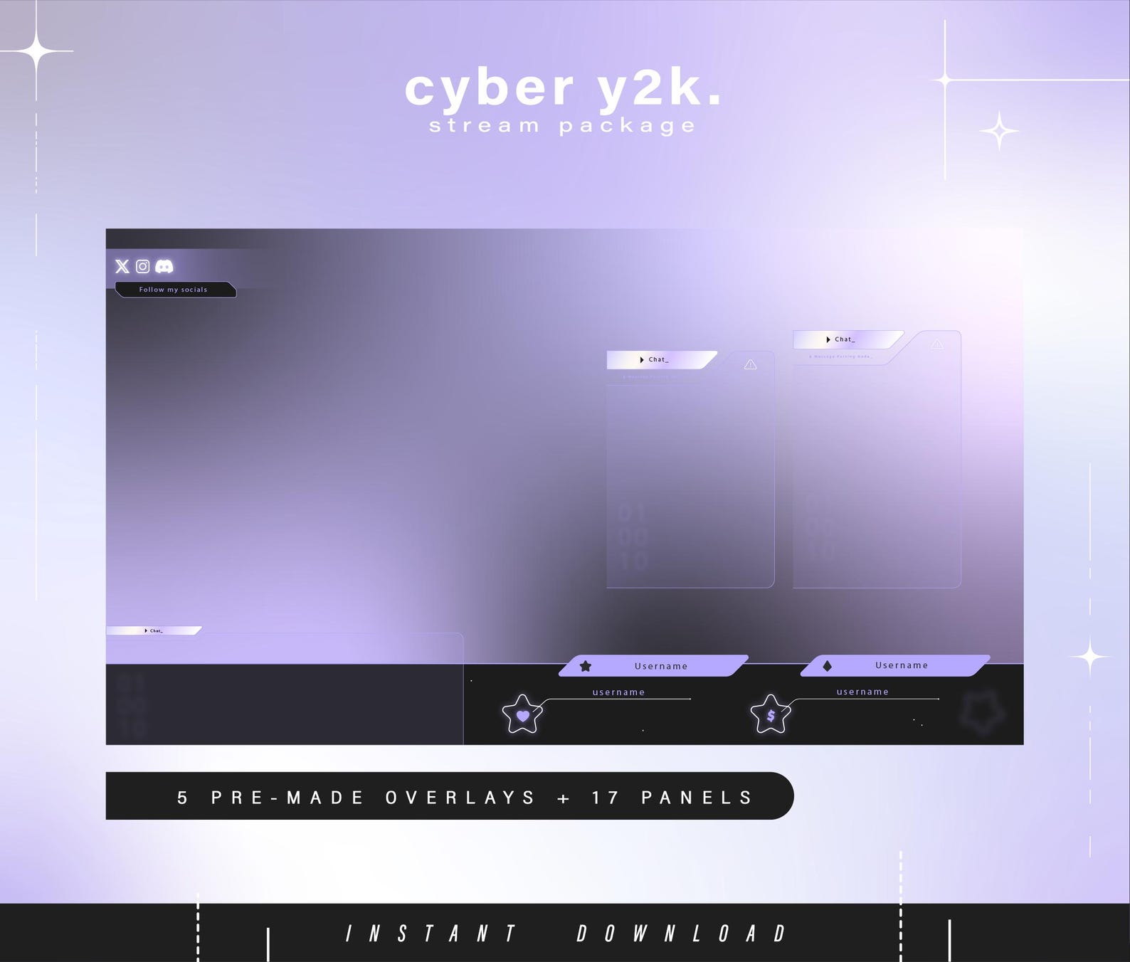Cyber Y2k - Y2k - Twitch Pack - Animated Minimal Stream Pack ...