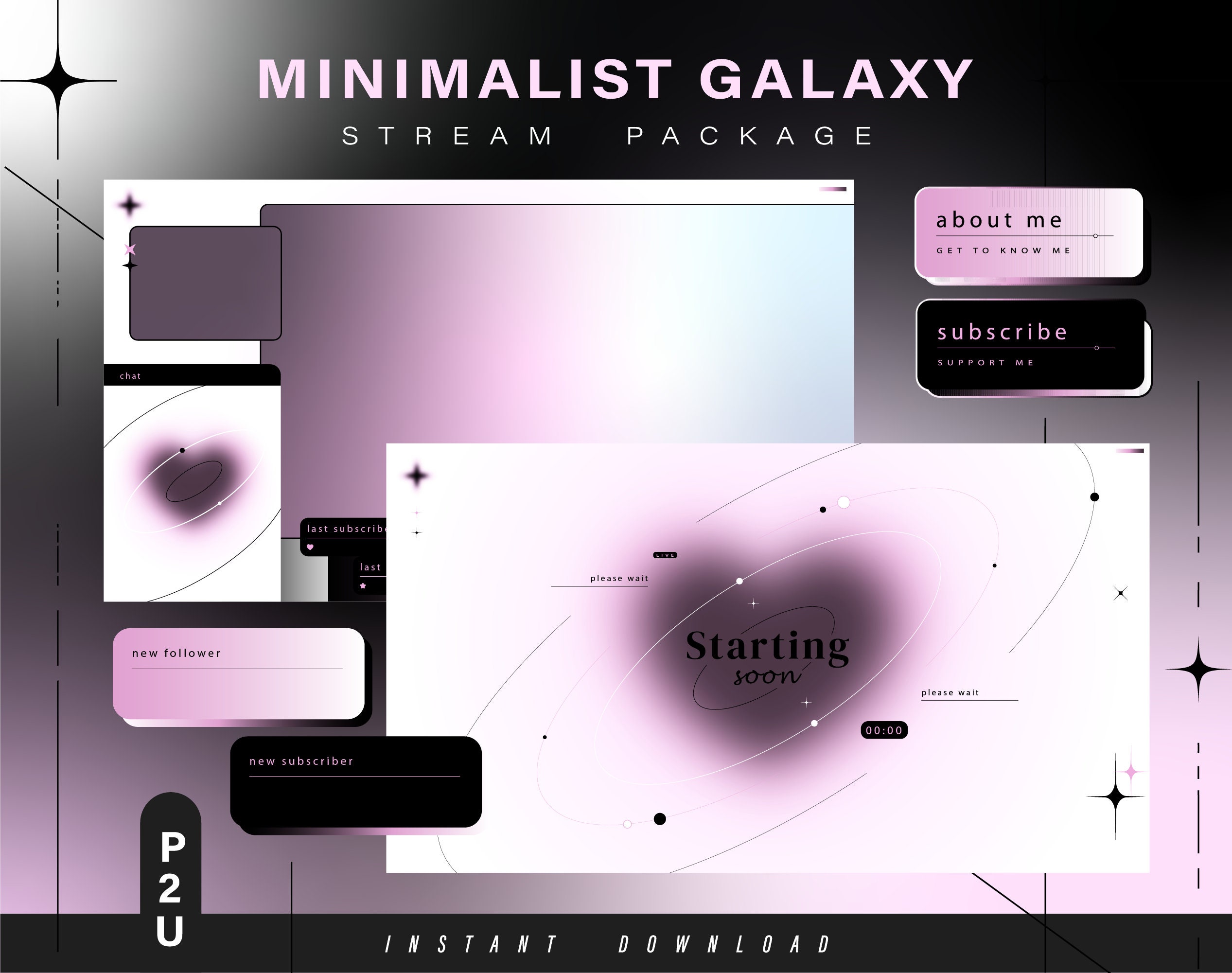 Minimal Twitch Pack Animated Minimal Stream Pack Stream Twitch ...