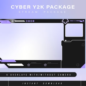 Cat Cyber Y2k - Twitch Pack - Animated Stream Pack - Streaming Scenes ...