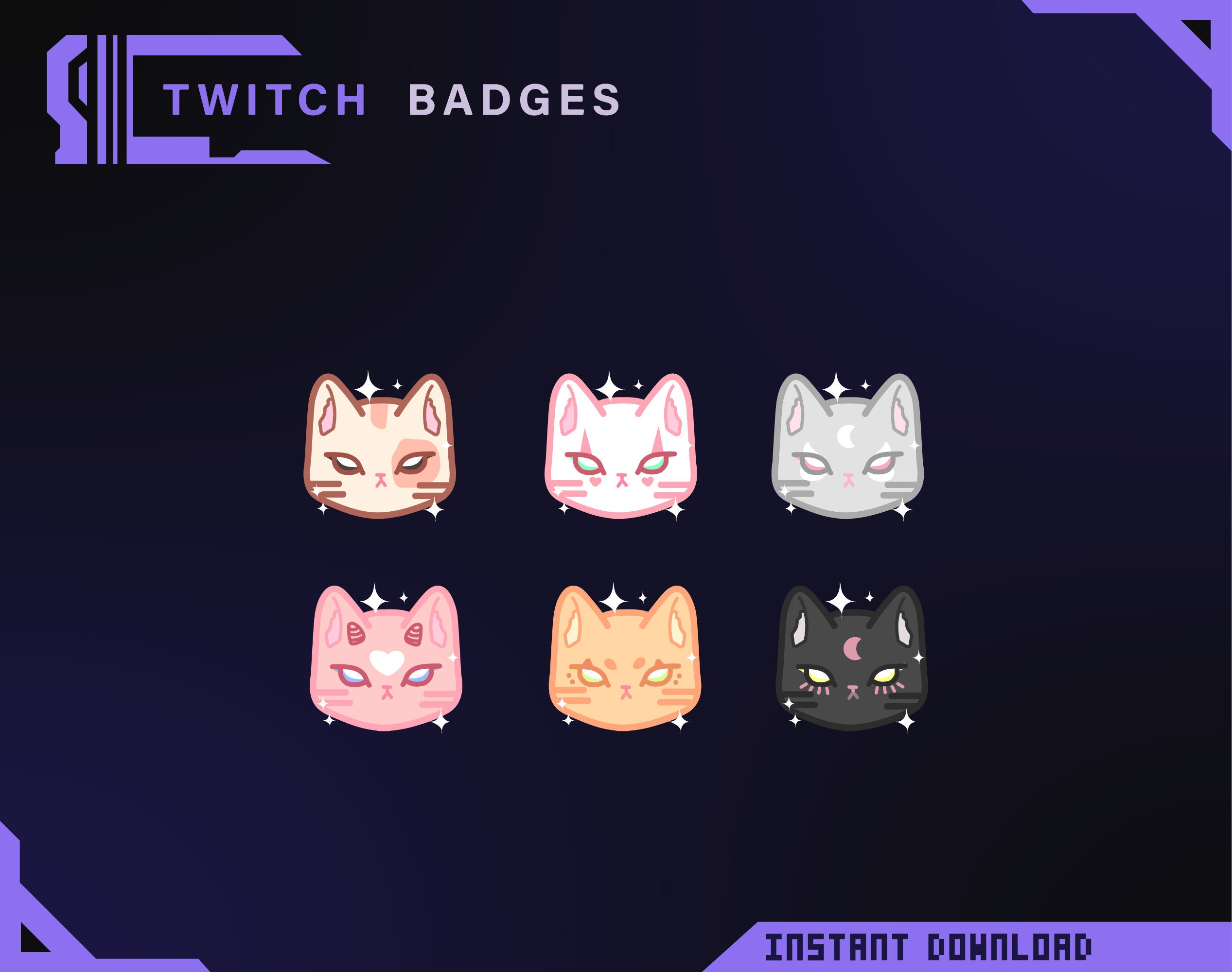 Twitch Cat Badges / Twitch Cat Collection 1 / Aesthetic / Bit - Etsy ...