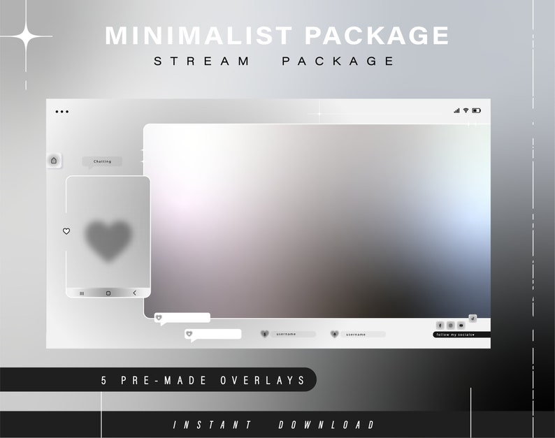 Minimal Twitch Pack - Animated Minimal Stream Pack - Streaming Scenes ...