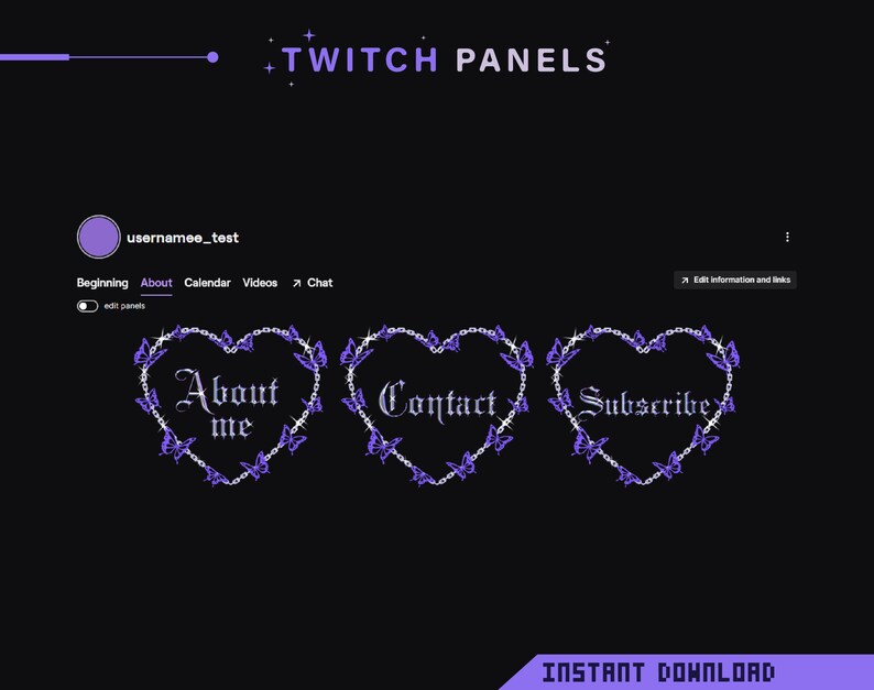 Stream Panels / Twitch Panels / Gothic Panels / Dark Panels / Aesthetic ...