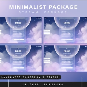 Minimal Twitch Pack - Animated Minimal Stream Pack - Streaming Scenes ...