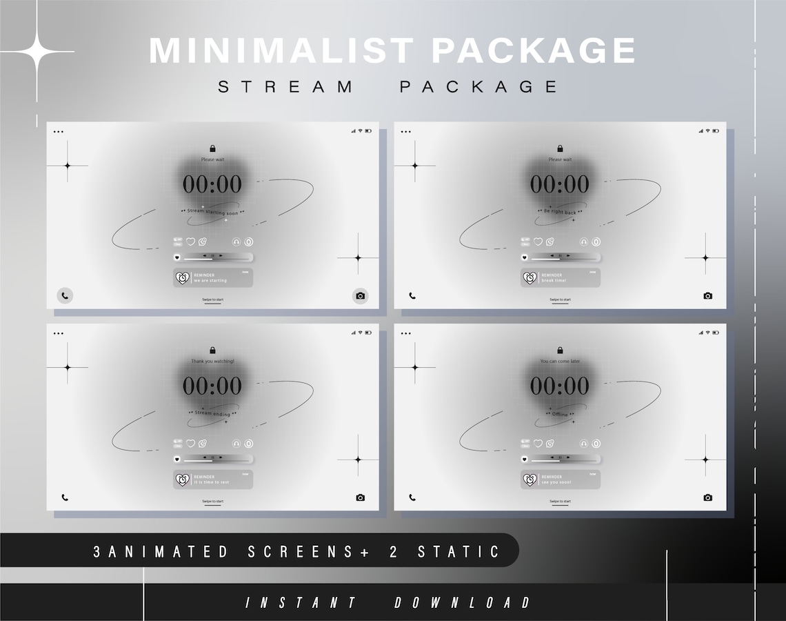 Minimalist Animated Screens Animated Scenes for Twitch Aesthetic ...