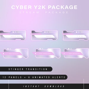 Cat Cyber Y2k - Twitch Pack - Animated Stream Pack - Streaming Scenes ...