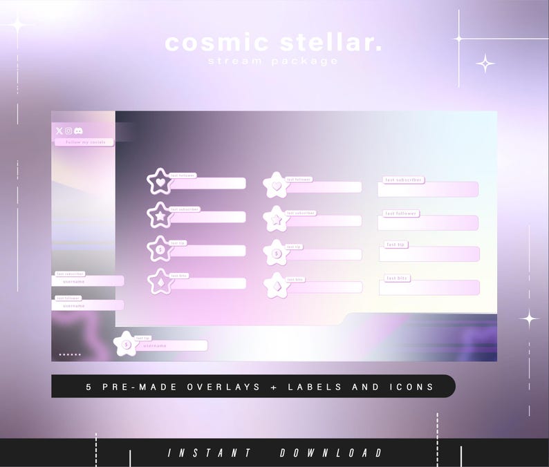 Cosmic Stellar - Y2k - Twitch Pack - Animated Minimal Stream Pack ...