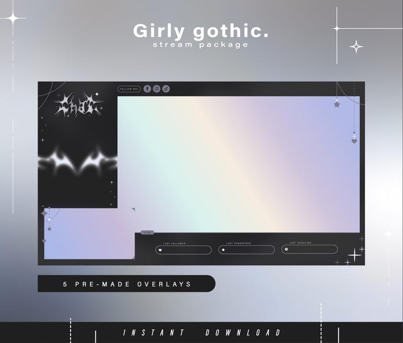 Girly Gothic - Twitch Pack - Animated Stream Pack - Streaming Scenes ...