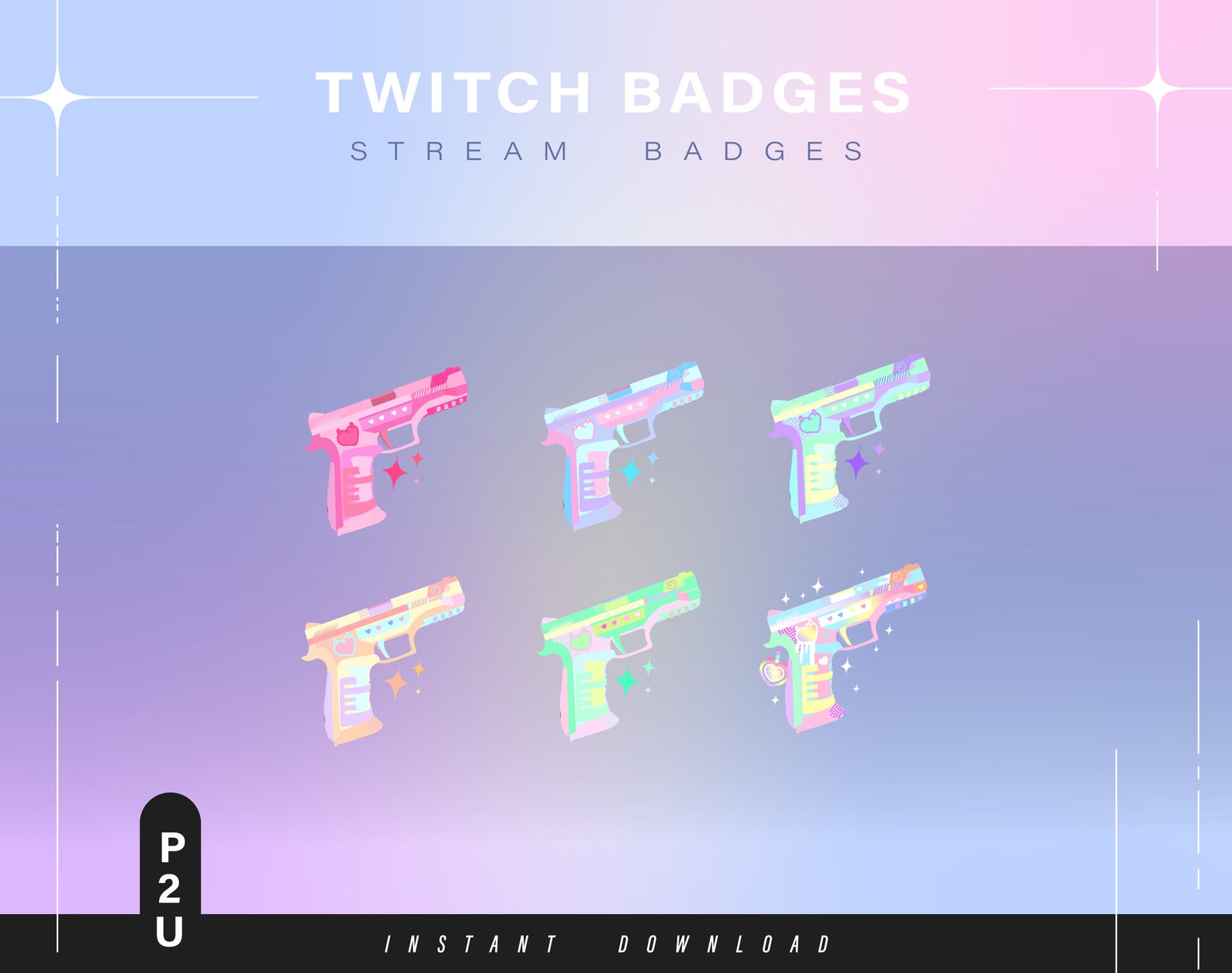 Twitch Bit Badges / Cute / Premade / Twitch Sub Badges / Kawaii ...