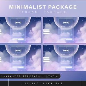 Minimal Twitch Pack - Animated Minimal Stream Pack - Streaming Scenes ...