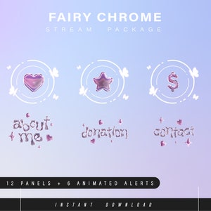 Fairy Chrome - Stream Package - Streaming Scenes - Twitch Overlay - Animated Screens - Twitch ...