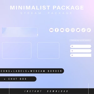 Minimal Twitch Pack - Animated Minimal Stream Pack - Streaming Scenes ...