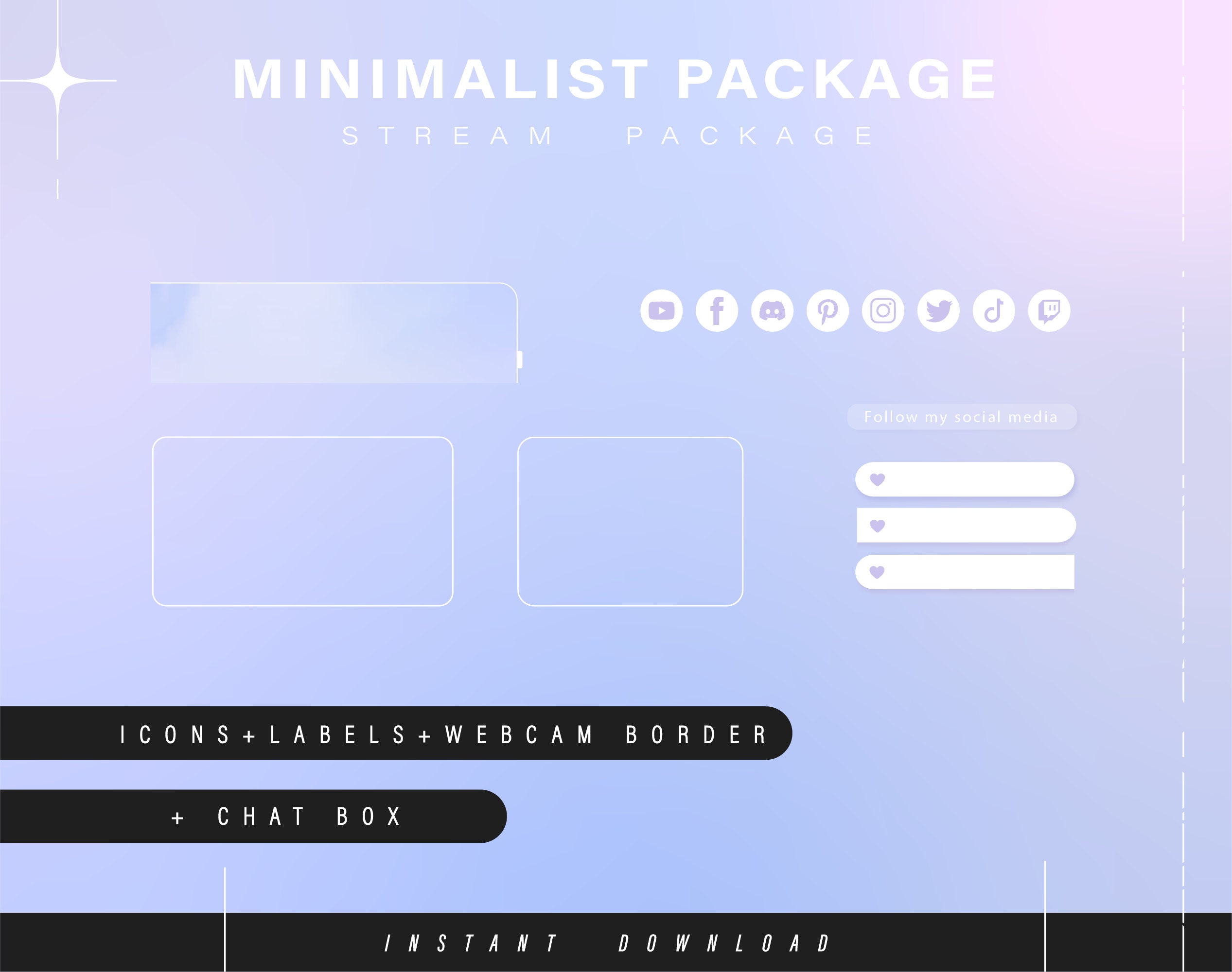 Minimal Twitch Pack - Animated Minimal Stream Pack - Streaming Scenes ...